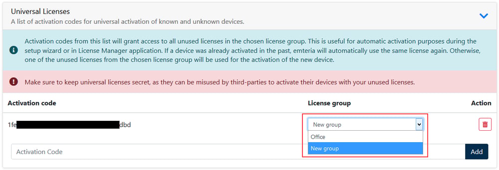 How to create a Universal License