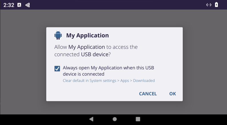 Android USB permissions: Remember granted USB permissions